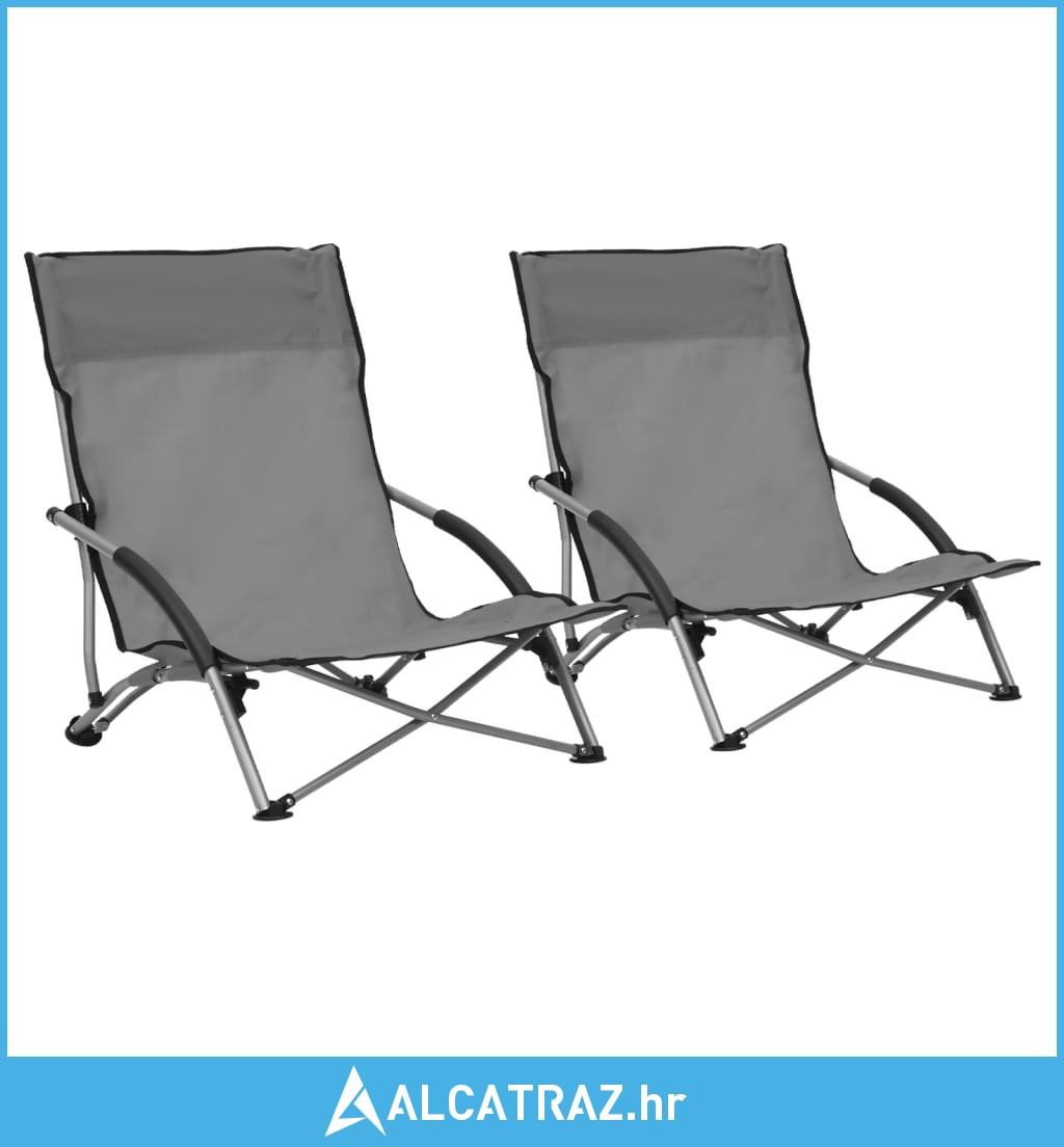 Sklopive stolice za plažu od tkanine 2 kom sive - NOVO