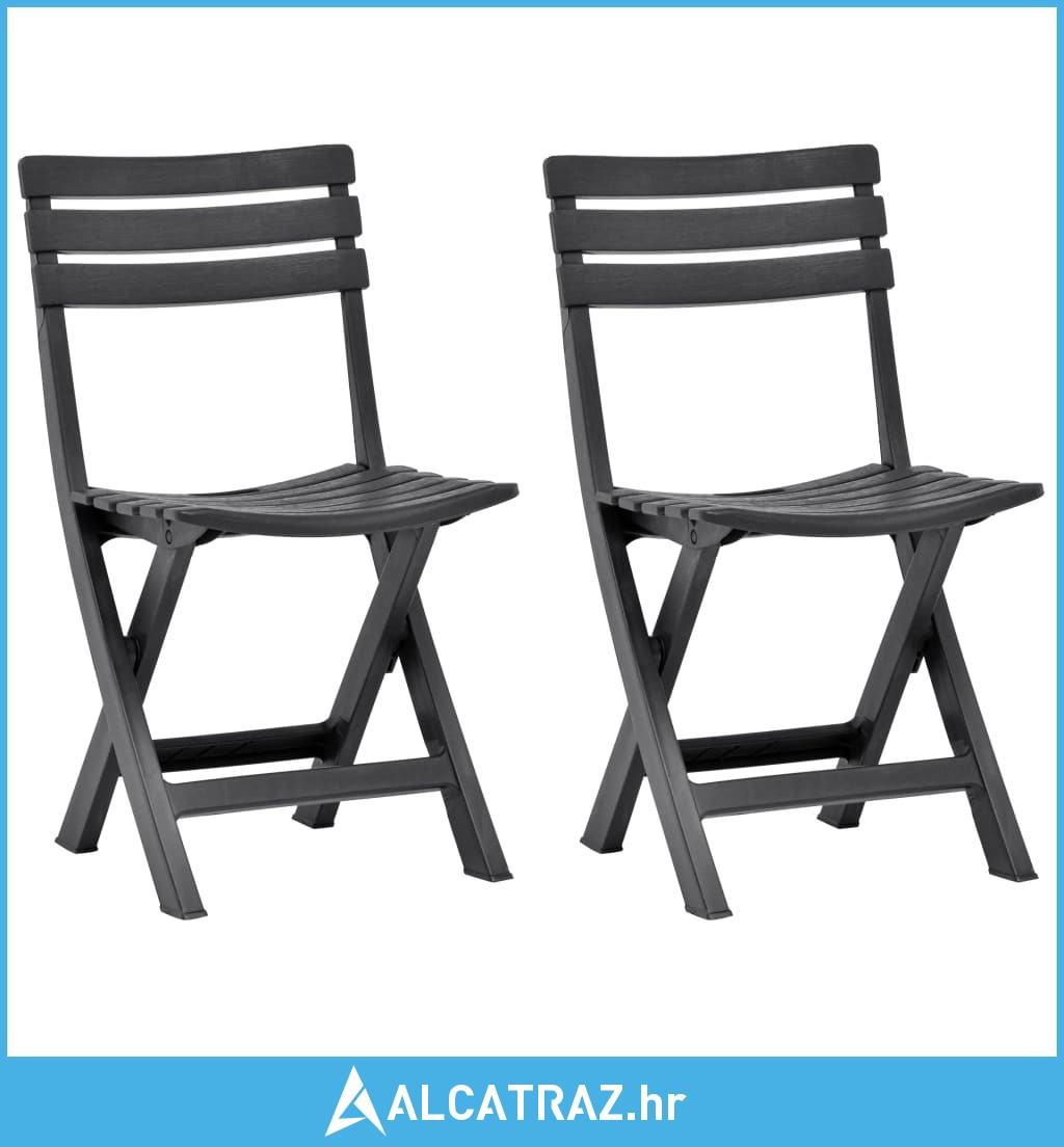 Sklopive vrtne stolice 2 kom plastične antracit - NOVO