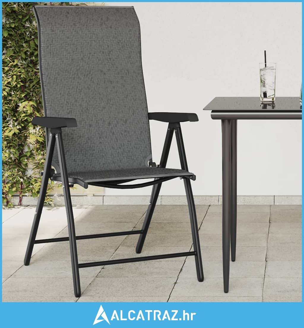 Sklopive vrtne stolice 4 kom sive od poliratana - NOVO