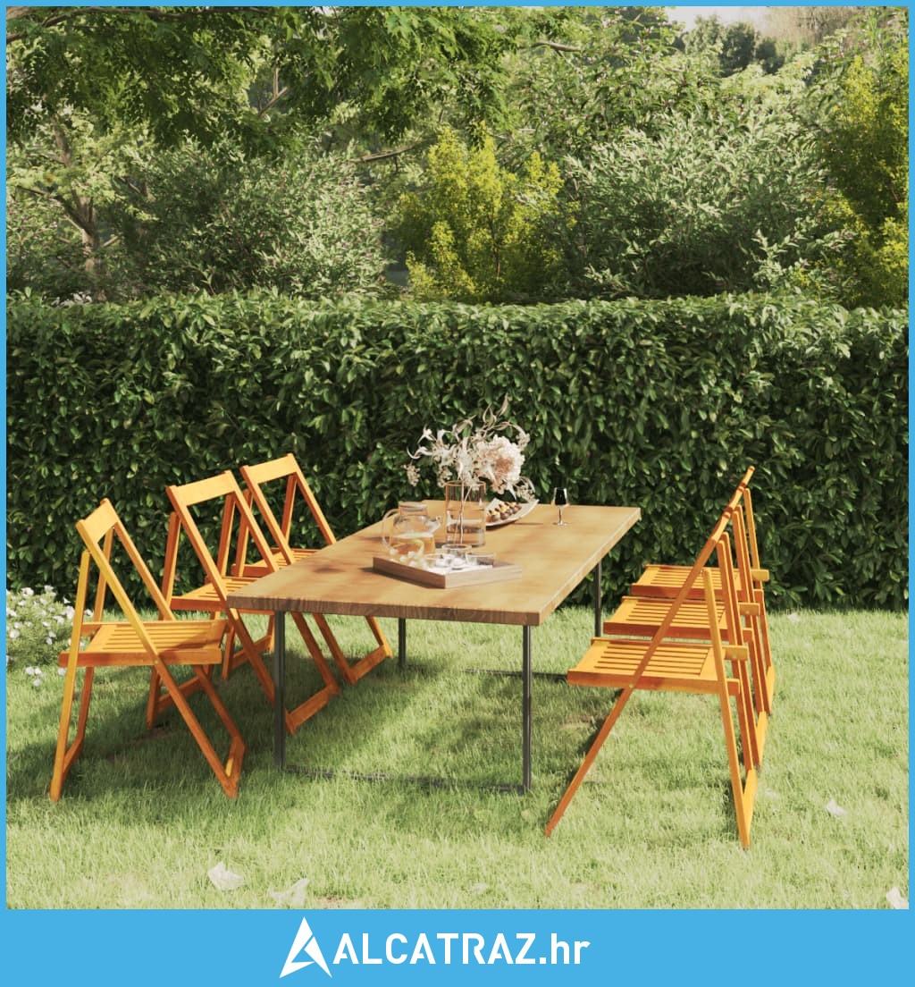 Sklopive vrtne stolice 6 kom od masivnog bagremovog drva - NOVO