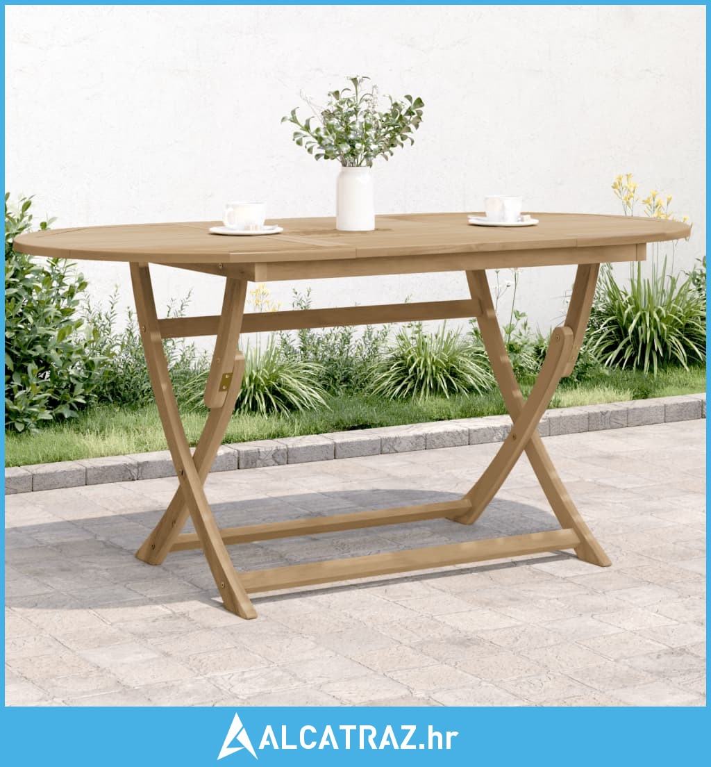 Sklopivi vrtni stol 160 x 85 x 75 cm od masivnog drva bagrema - NOVO