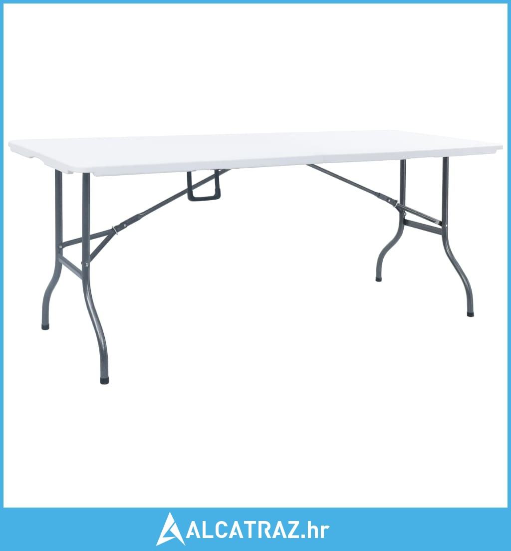 Sklopivi vrtni stol bijeli 180 x 72 x 72 cm HDPE - NOVO