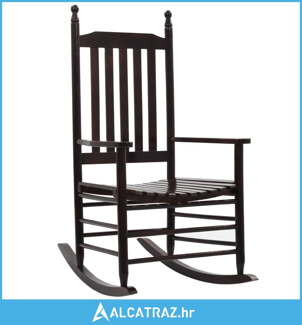 Stolica za ljuljanje sa zakrivljenim sjedalom smeđa drvo topole - NOVO