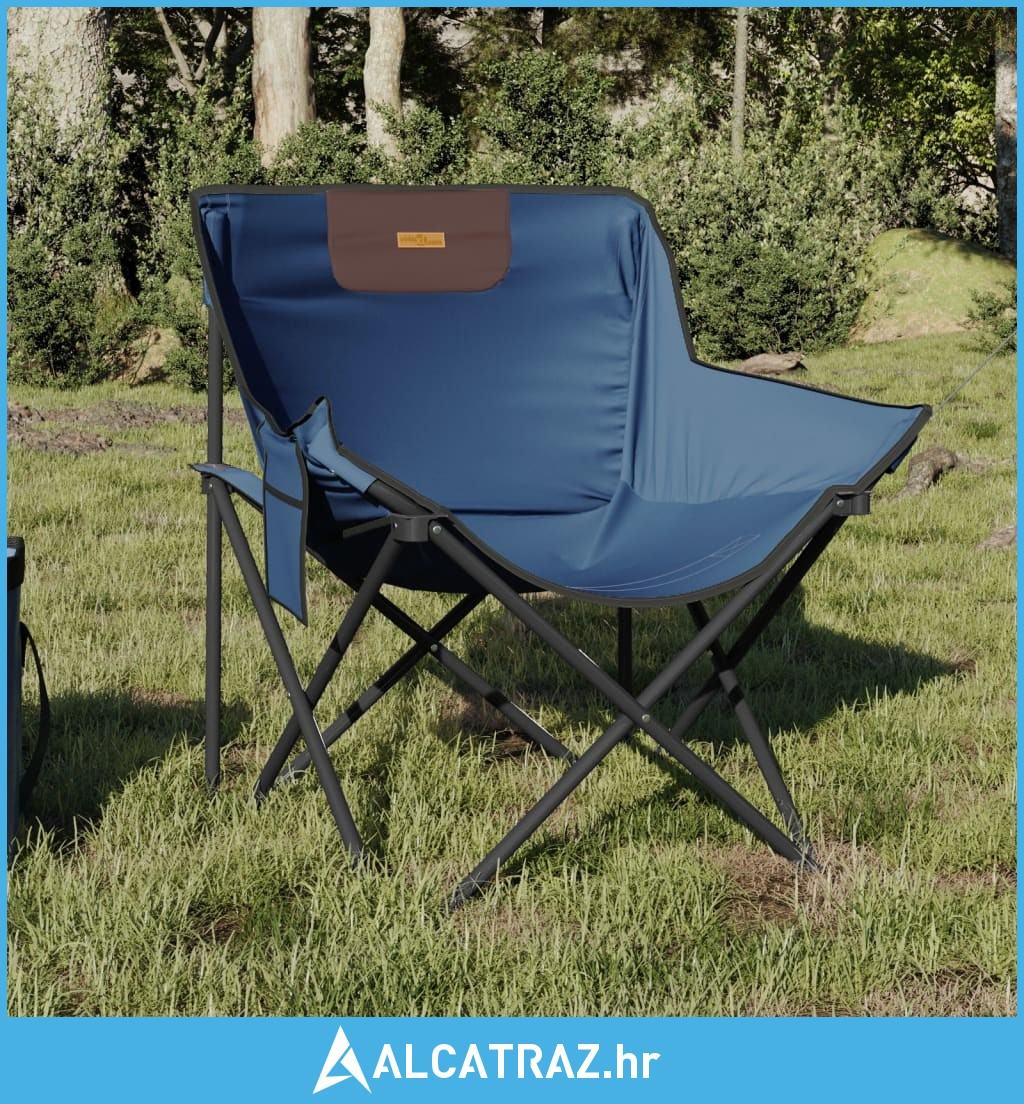 Stolice za kampiranje s džepom sklopive 2 kom plave - NOVO
