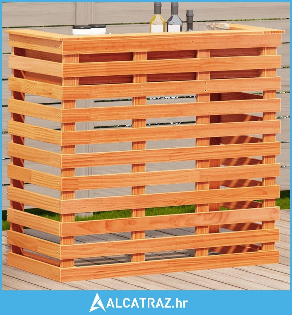 Vanjski barski stol voštano smeđi 113,5x50x103 cm od borovine - NOVO