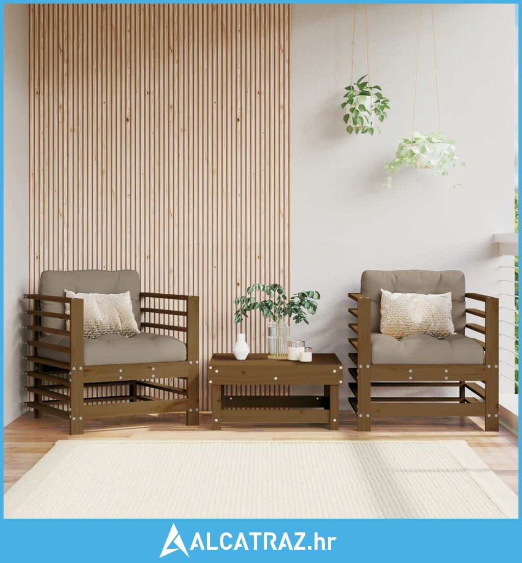 Vrtne stolice 2 kom boja meda masivna borovina - NOVO