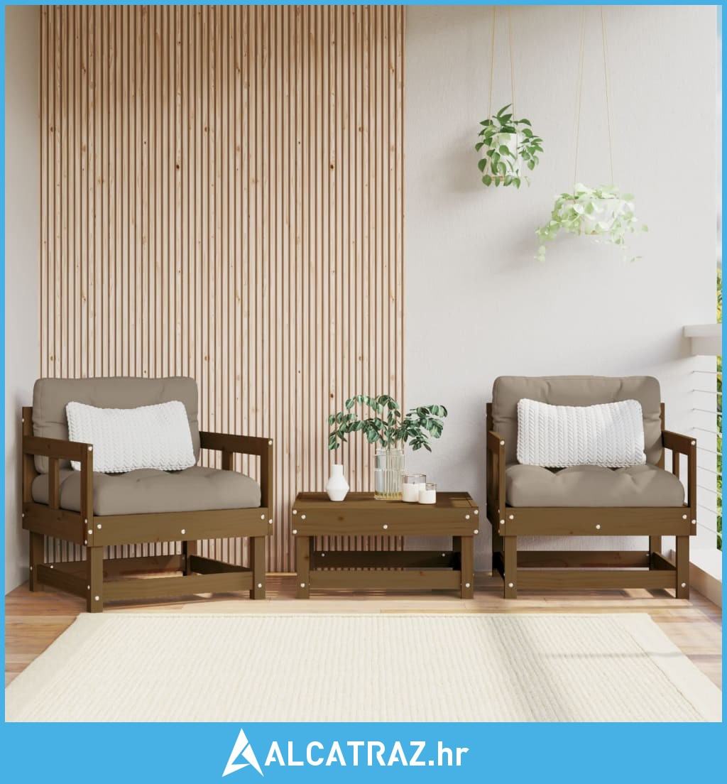 Vrtne stolice 2 kom boja meda masivna borovina - NOVO