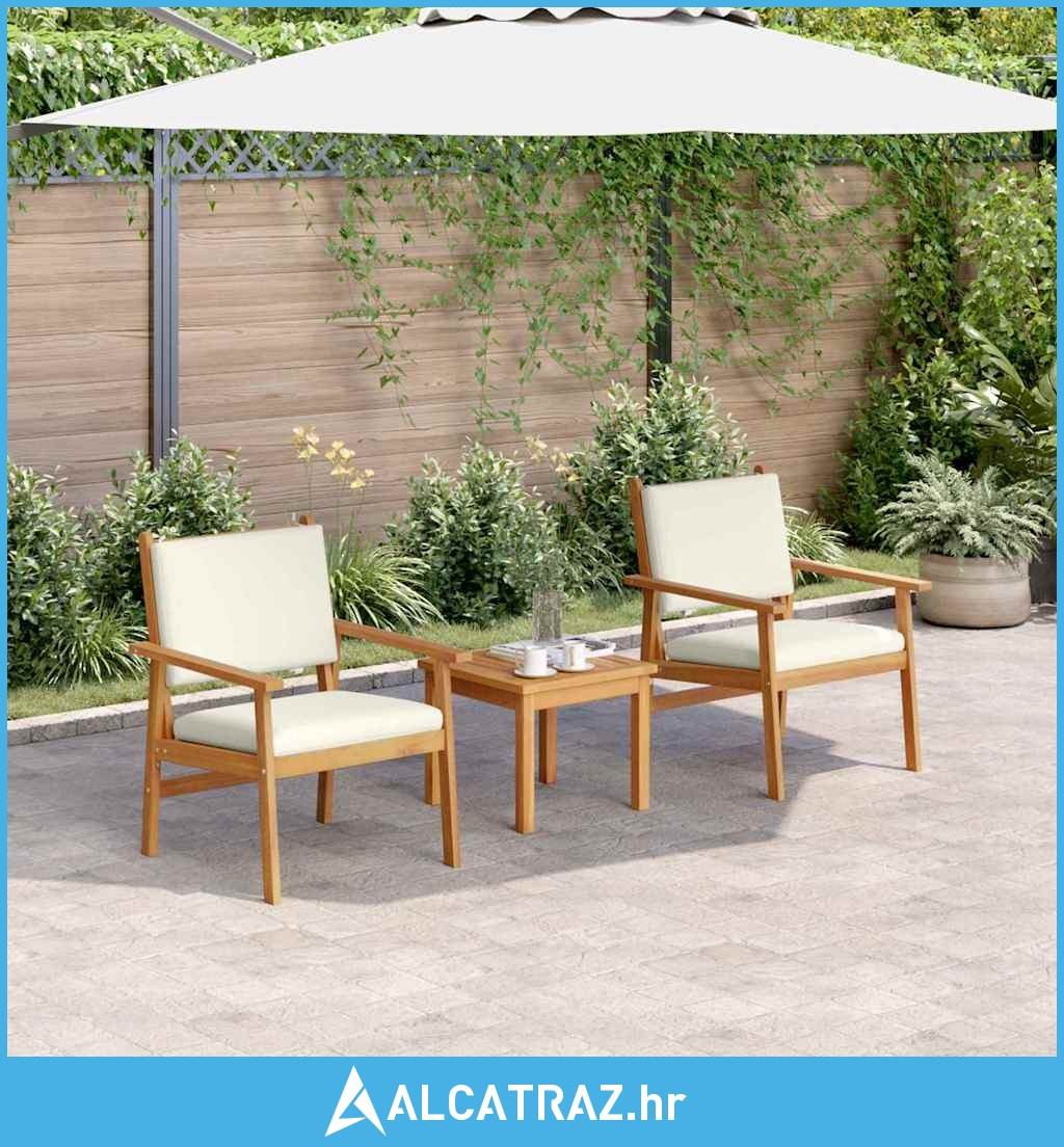 Vrtne Stolice 2 kom s Jastučićima od Čvrstog Drveta Akacije - NOVO