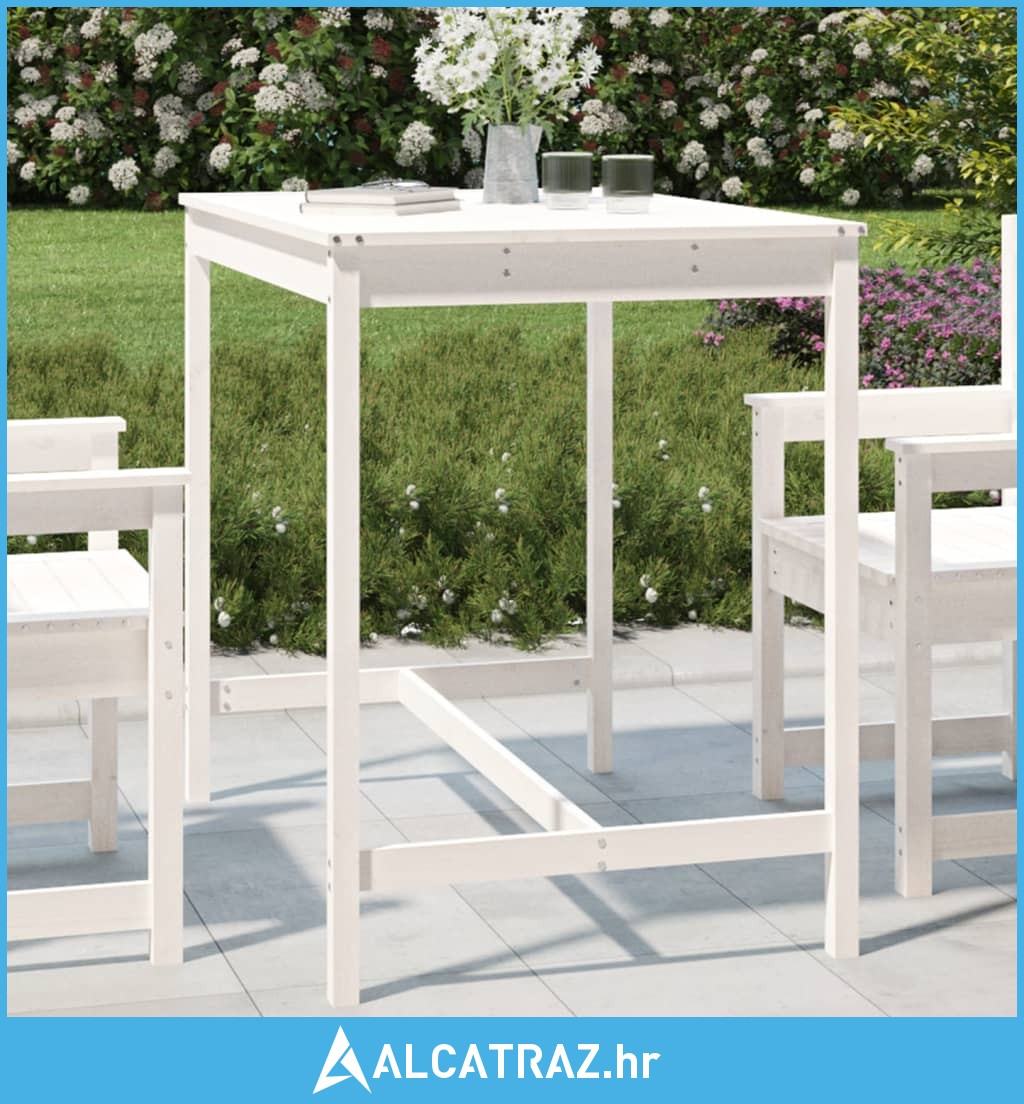 Vrtni stol bijeli 121x82,5x110 cm od masivne borovine - NOVO