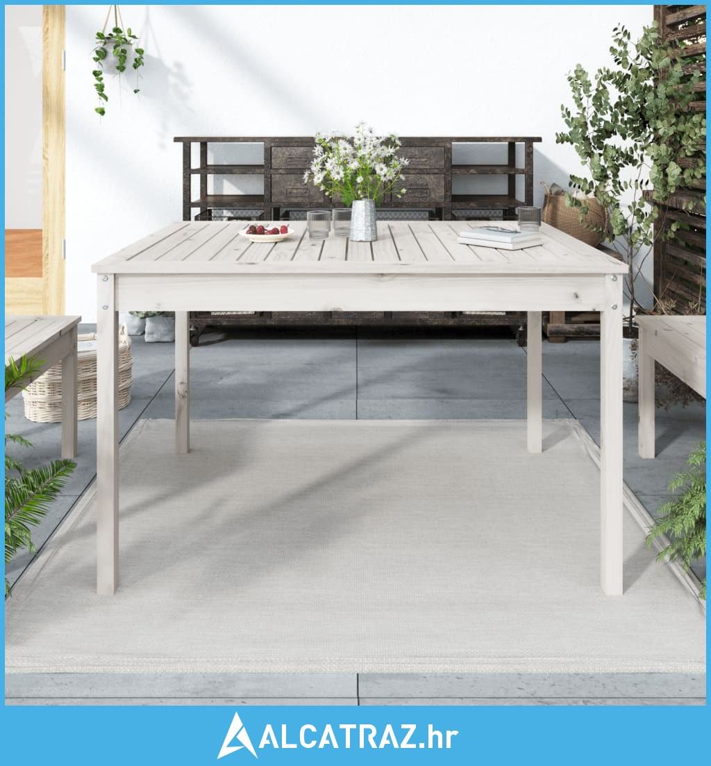 Vrtni stol bijeli 121x82,5x76 cm od masivne borovine - NOVO