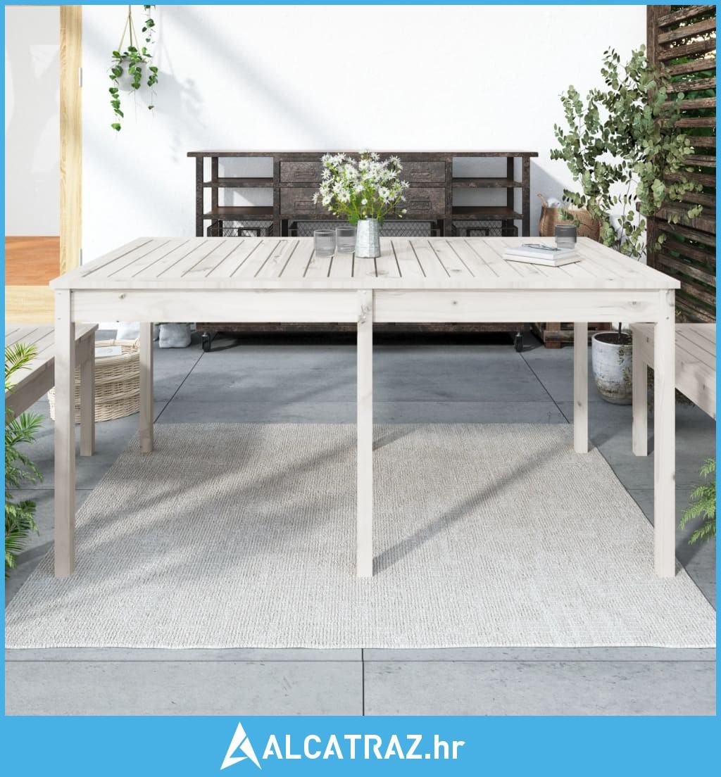 Vrtni stol bijeli 159,5 x 82,5 x 76 cm od masivne borovine - NOVO