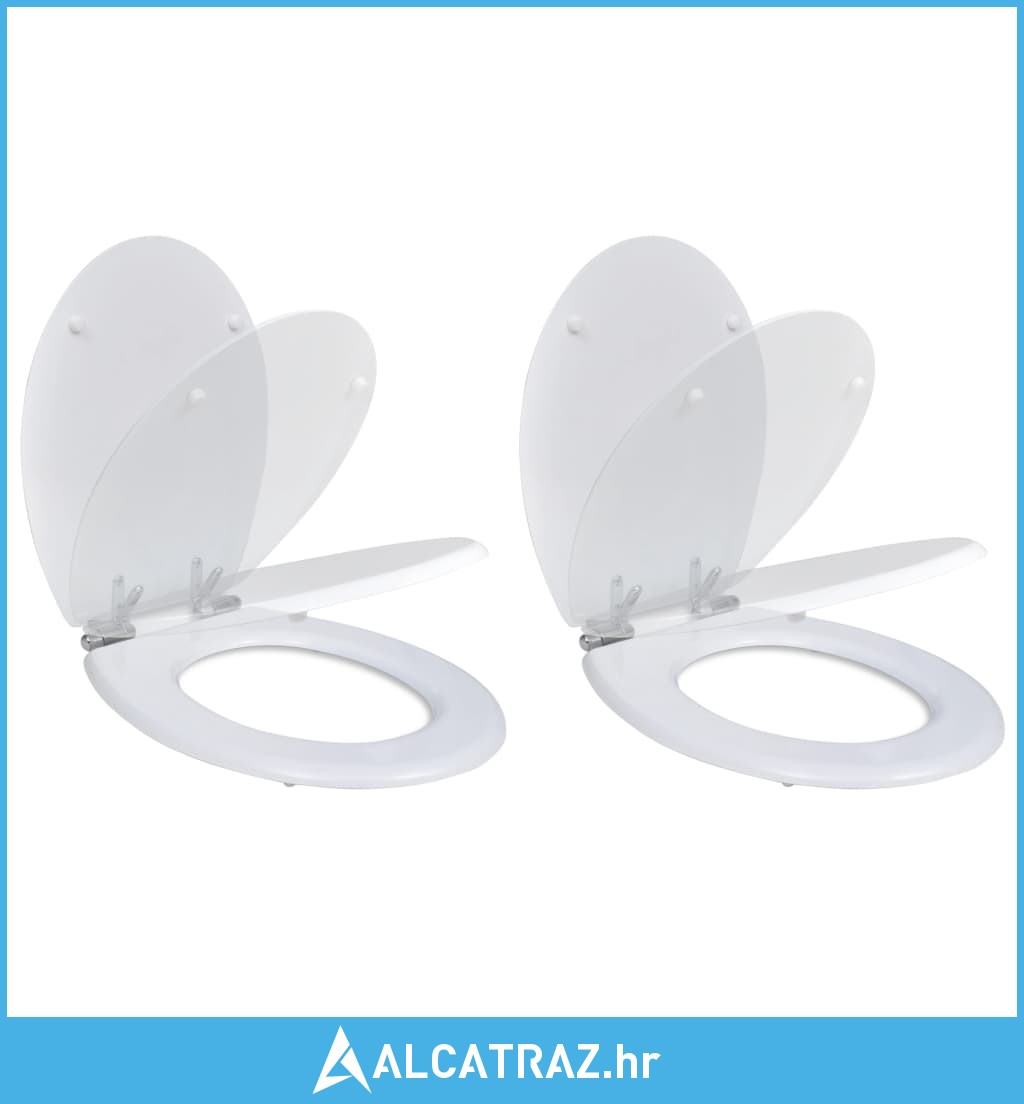 Toaletna daska s mekim zatvaranjem 2 kom MDF bijela - NOVO