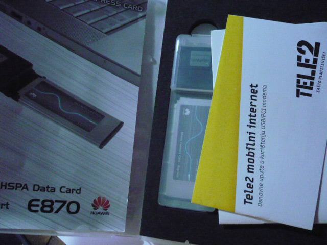 HSPA PCI MODEM CARD E870 TELE2 express Card/34 Novo! HUAWEI mobile
