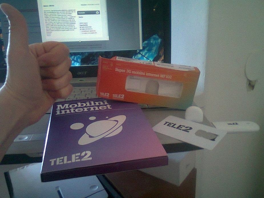 TELE 2 STICK - MF102 USB modem white tj.Super 3G