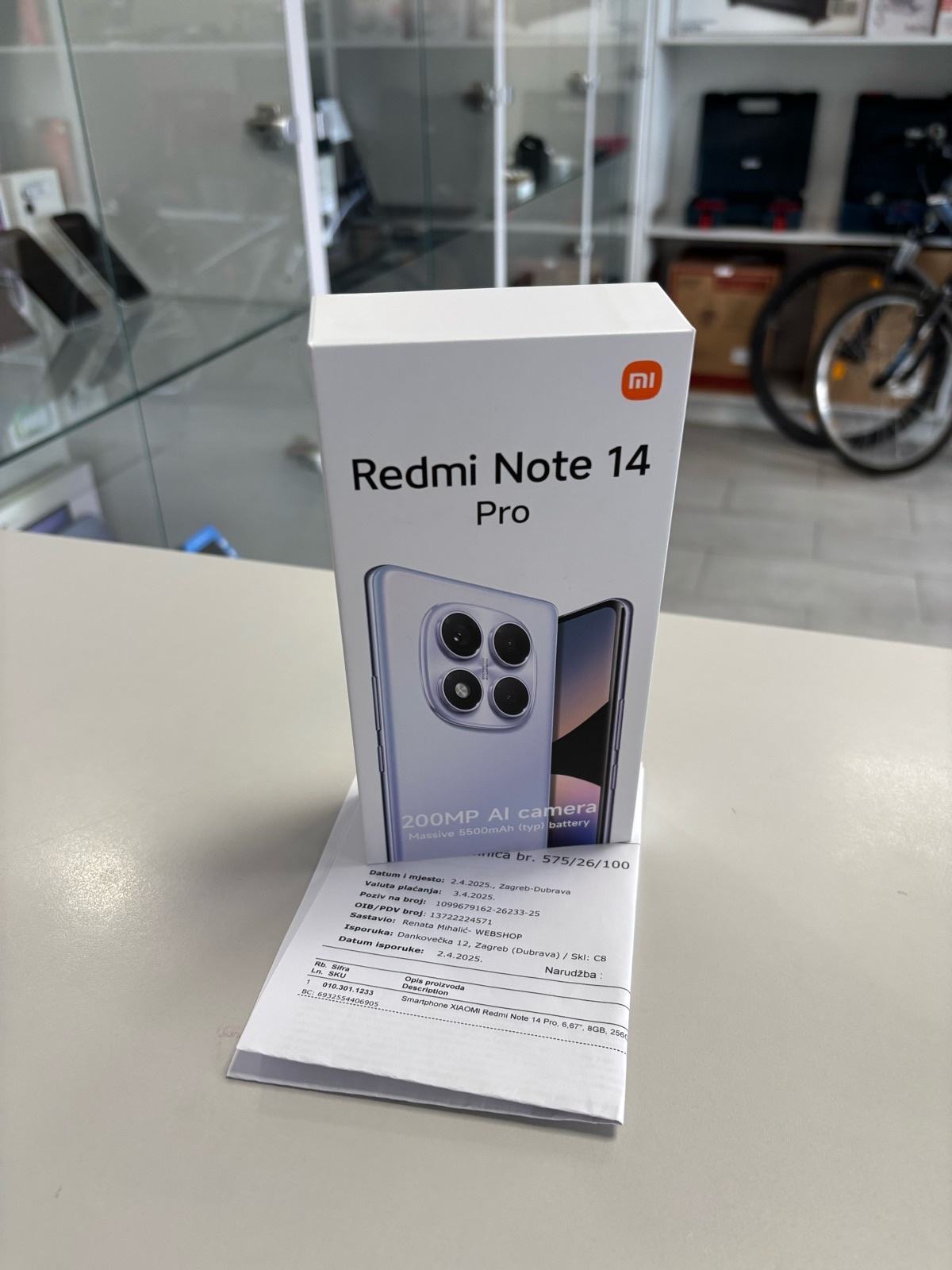 Xiaomi Redmi Note 14 Pro 8/256G, NOVO, GARANCIJA, R1 račun