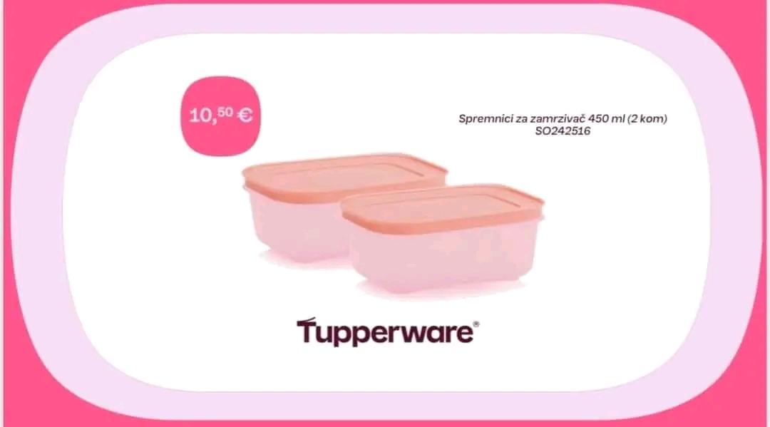 Tupperware posude za zamrzivač i hladnjak 2x450 ml