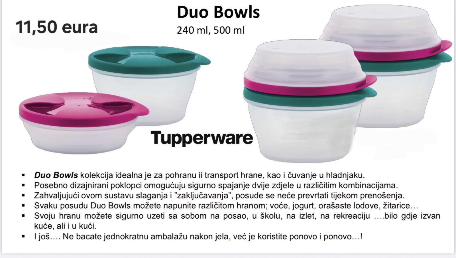 Tupperware set Duo posudice 240 ml i 500 ml