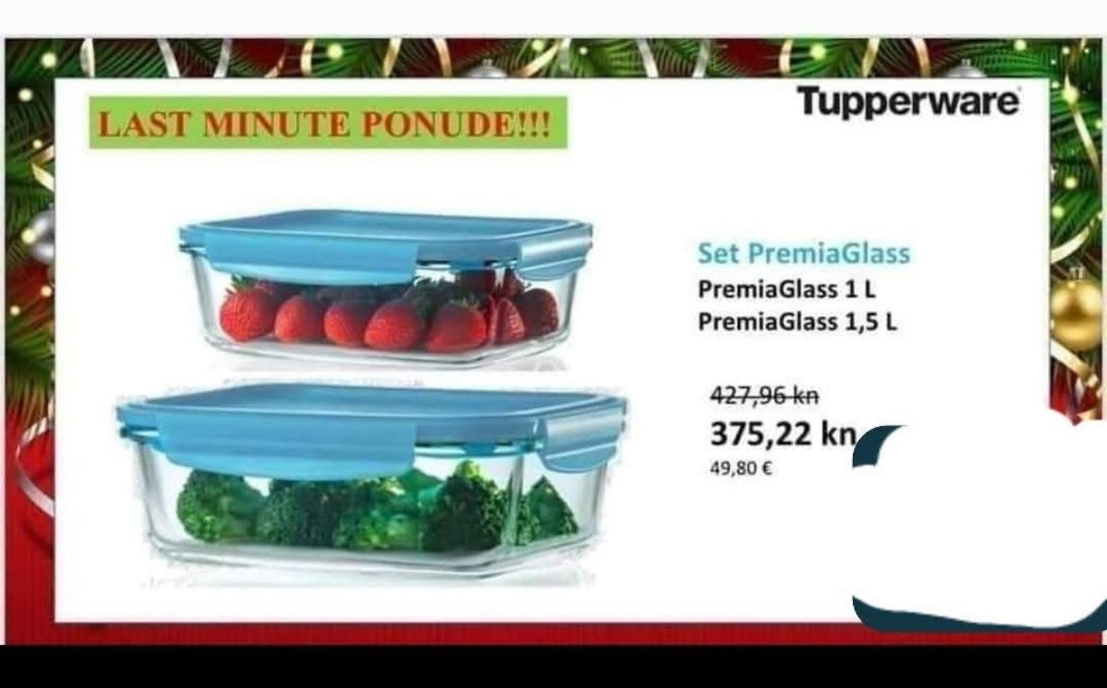Tupperware set PremiaGlass 1l i 1,5l