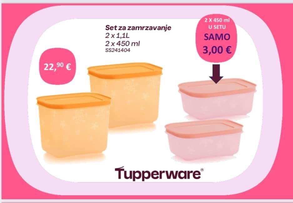 Tupperware set spremnika za zamrzavanje