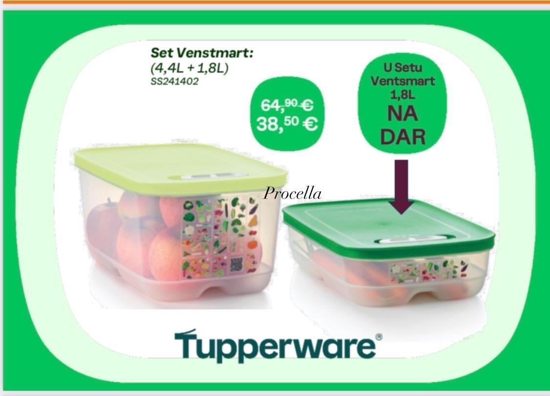 Tupperware set VentSmart 4,4L + 1,8L