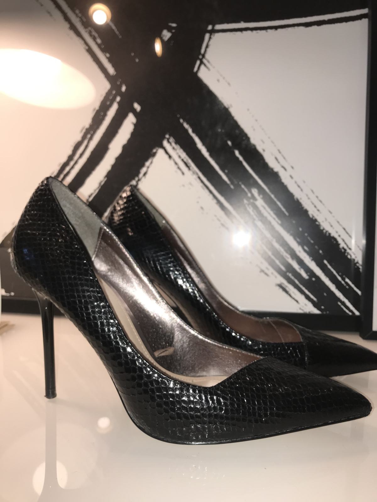 ZARA cipele s potpeticom 9 cm, crne