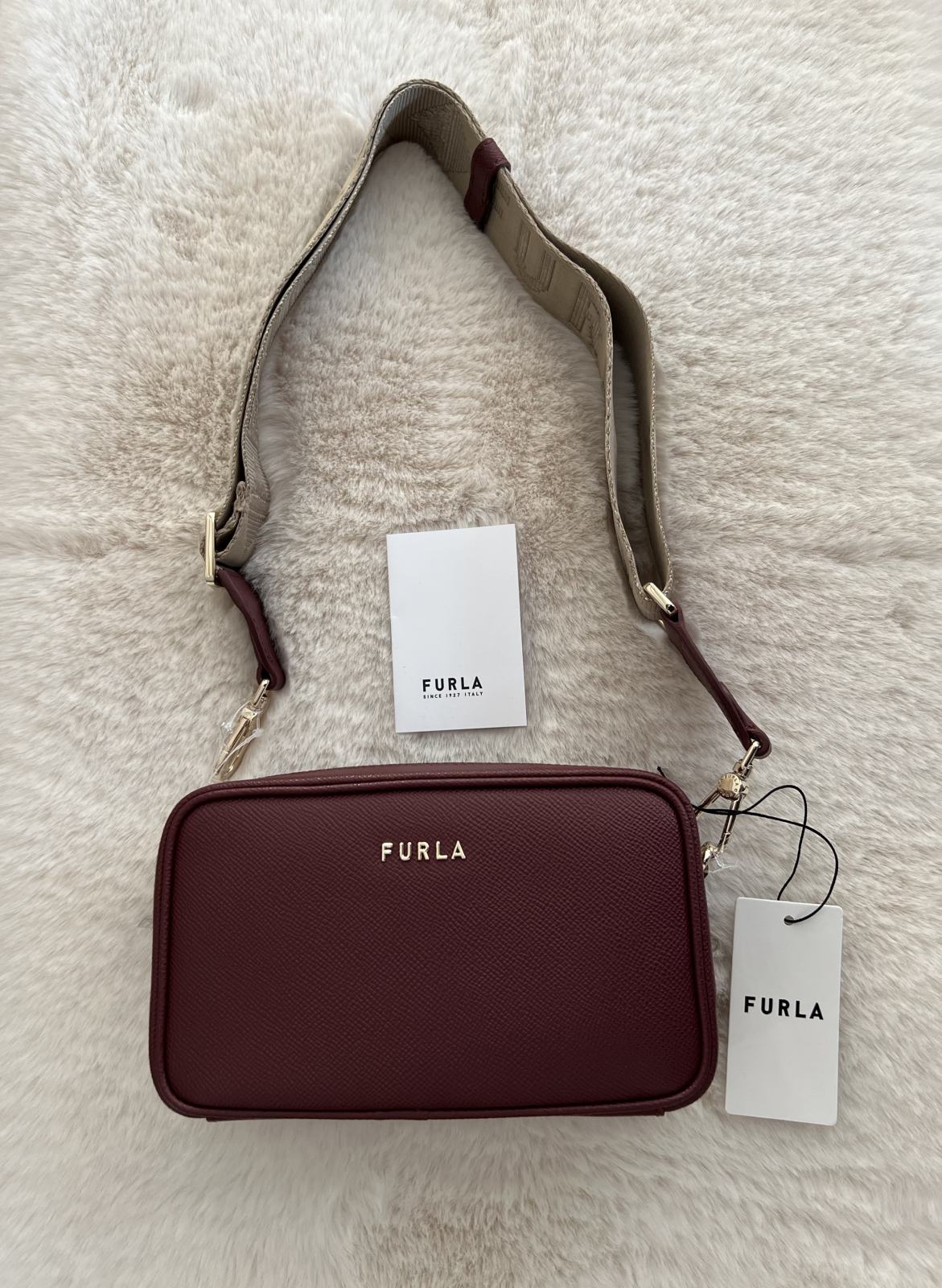 Furla Torba Pouch Crossbody Classic Bordo ORGINAL NOVO