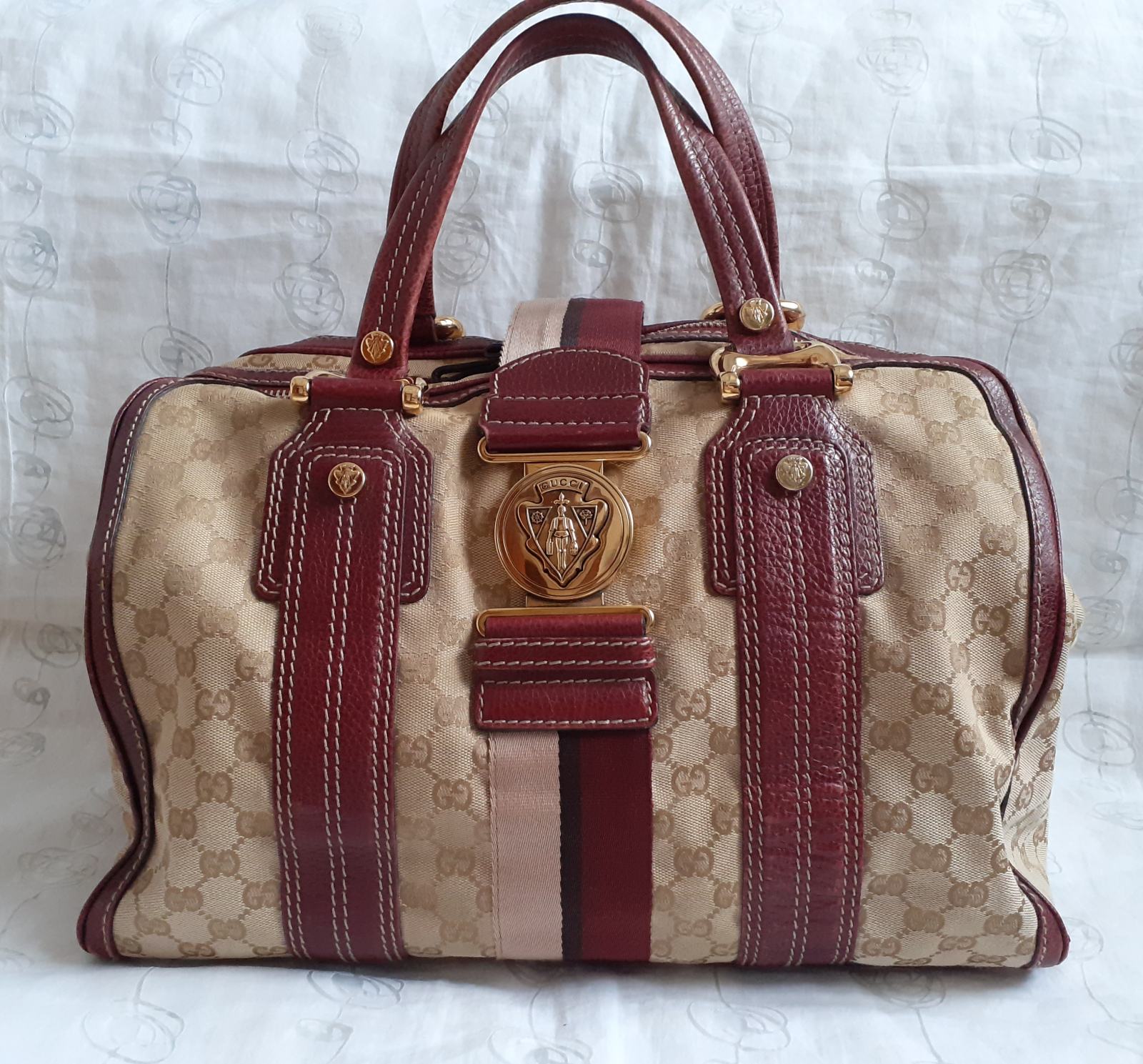 Gucci Original Aviatrix Boston bordo torba