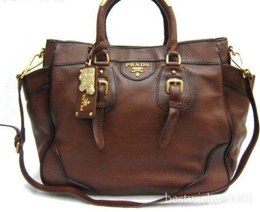 Prada Cervo Antik HandBag Brown