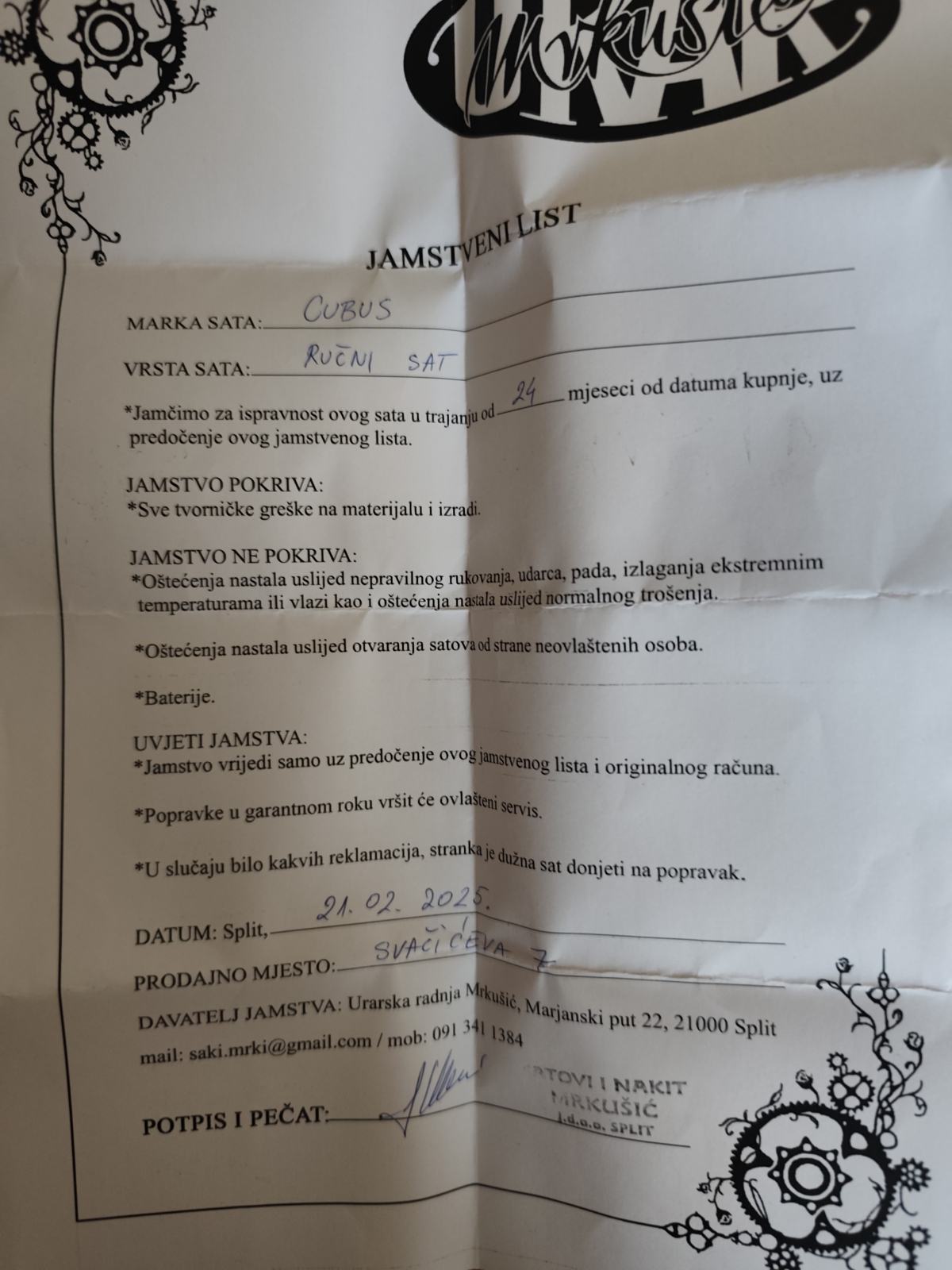 Prodaja ženskog sata