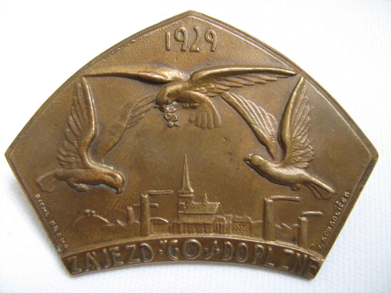 SOKOL BADGE CZECHOSLOVAKIA 1929.g.KOUKOLIČEK-ČEŠKA ZNAČKA SOKOL