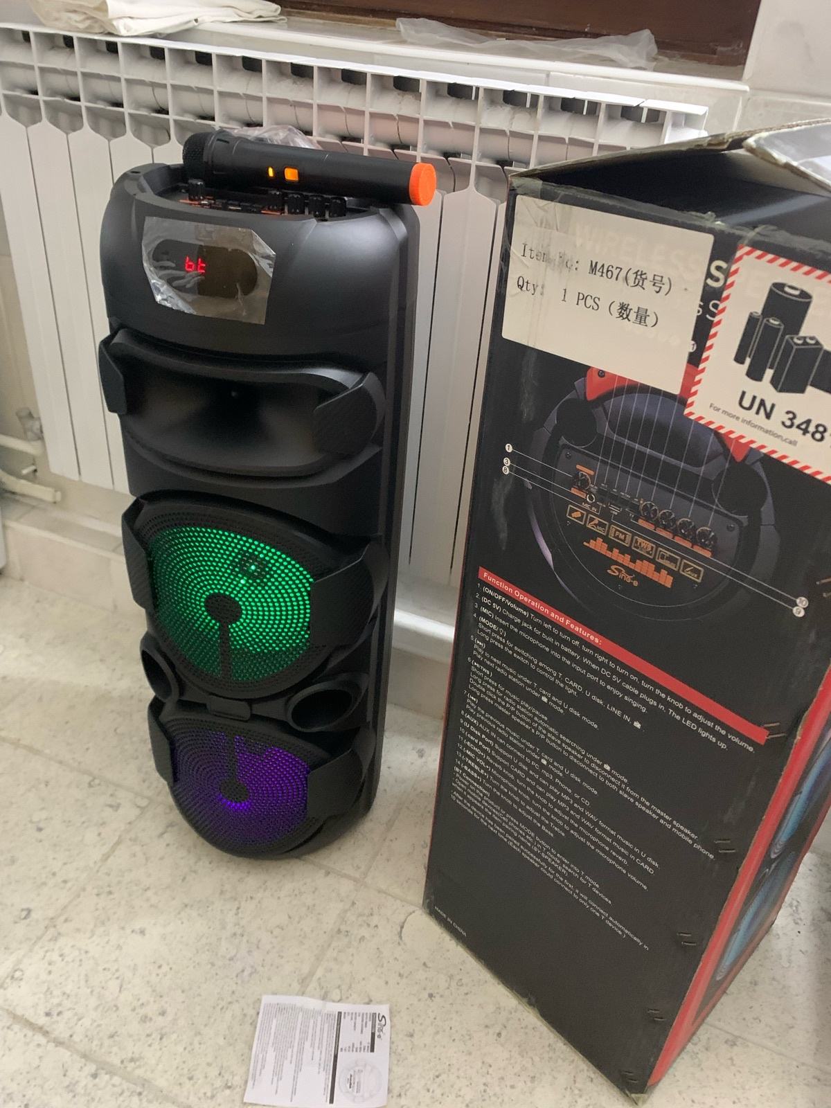 BLUETOOTH ZVUCNIK 2x8 incha VRLO JAK BEZICNI MIKROFON