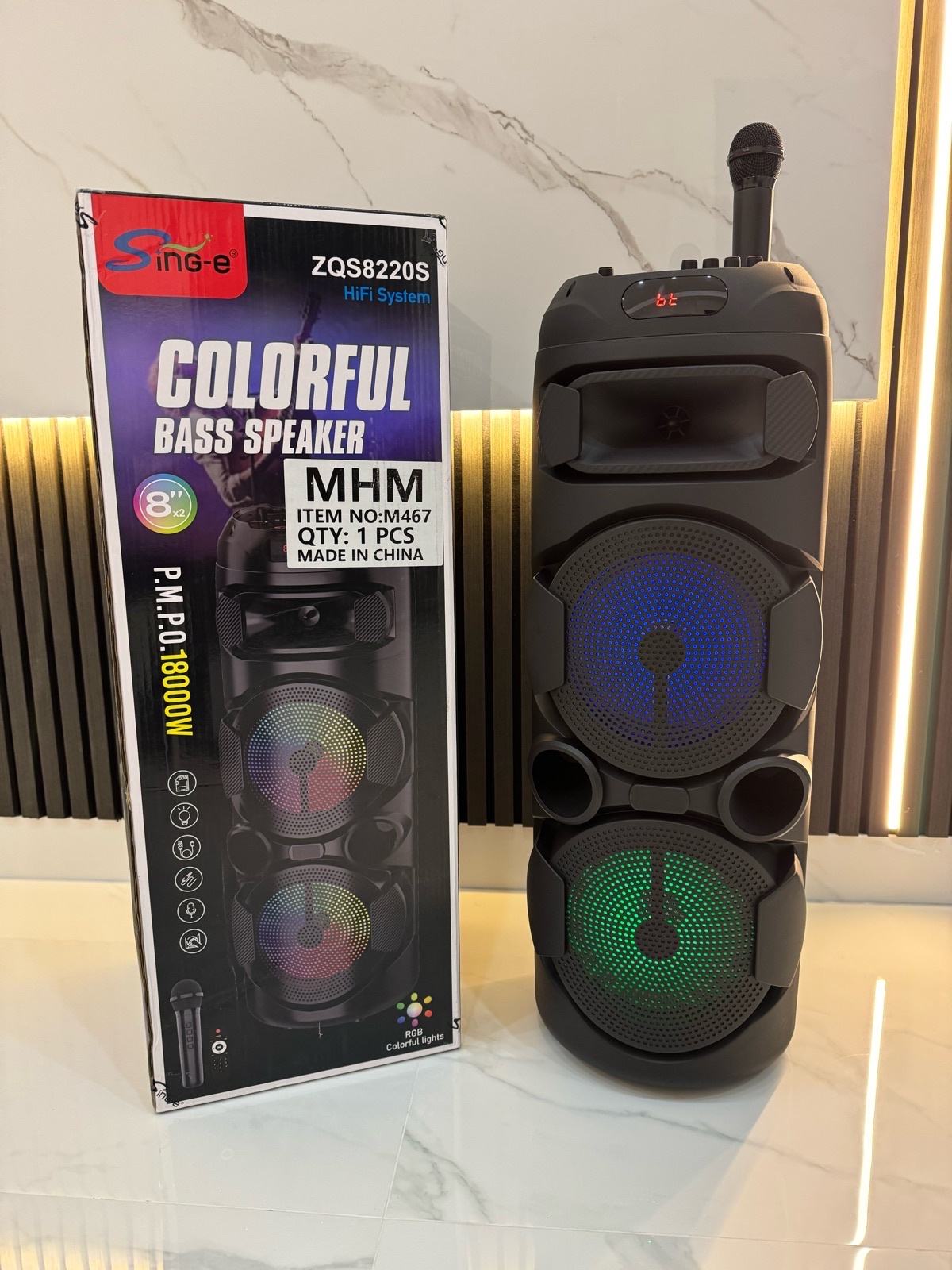 BLUETOOTH ZVUCNIK KARAOKE 2x8 INCHA BEZICNI MIKROFON